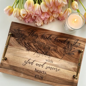Serving Tray With Handles | Personalized Wooden Tray | Serving Board ...