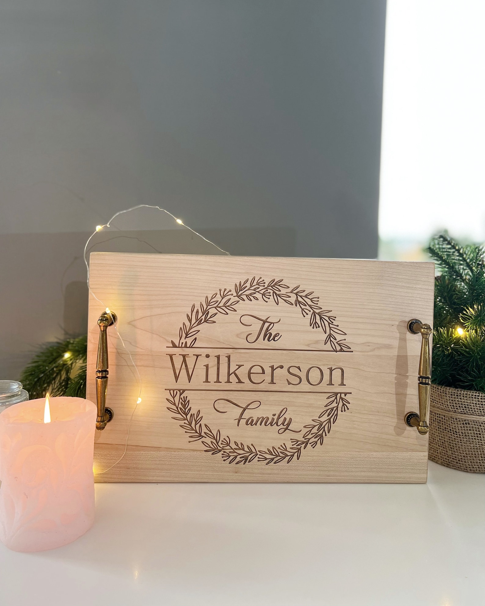 Personalized Wooden Serving Tray Farmhouse Serving Tray - Etsy