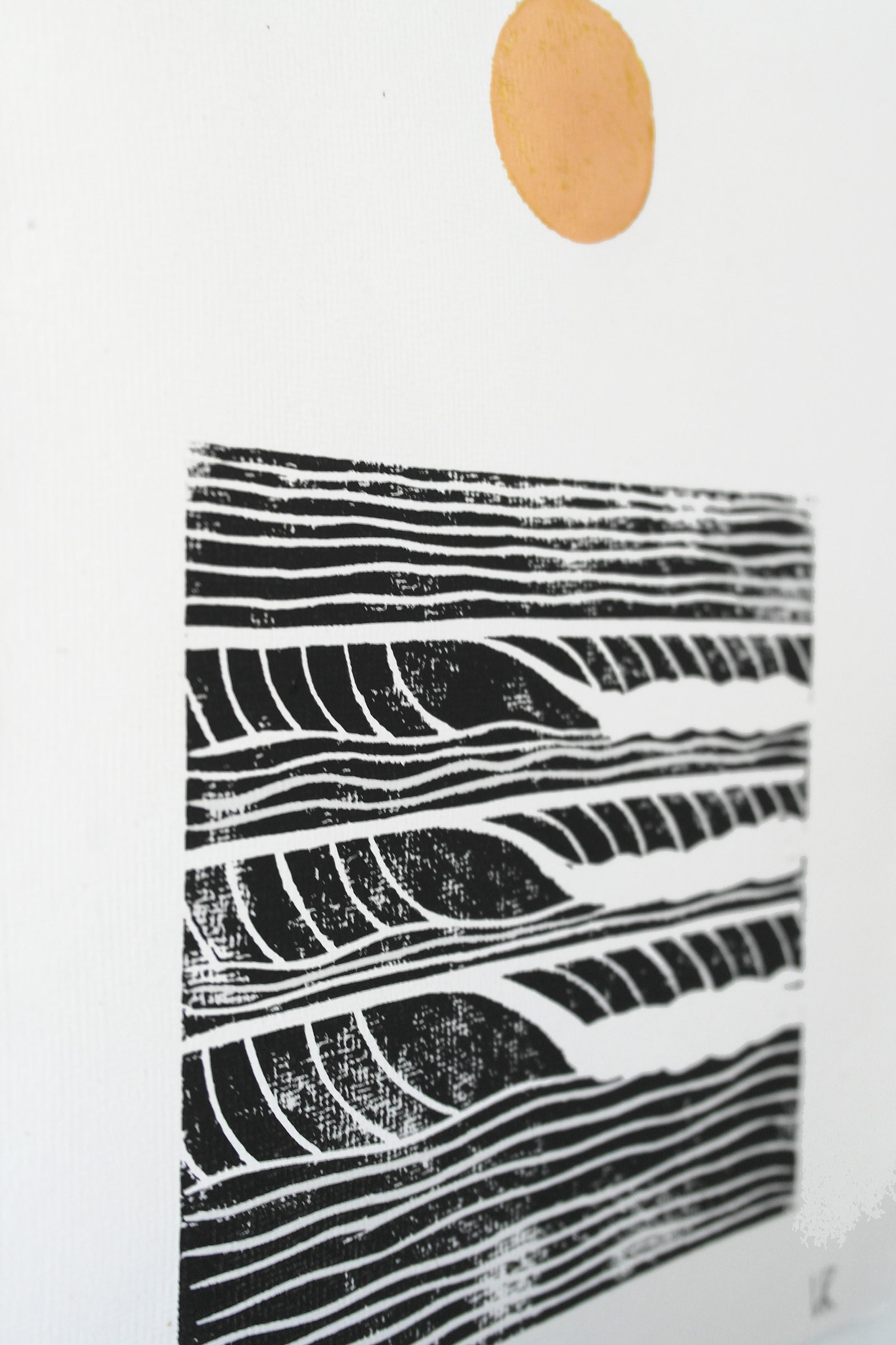 Waves Lino Print Linocut Printing Art Print | Etsy