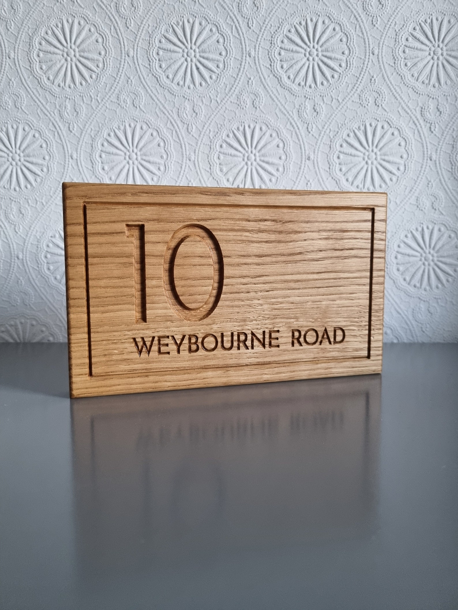 Solid Oak House Sign Plaque Handmade Personalised Road Name - Etsy UK