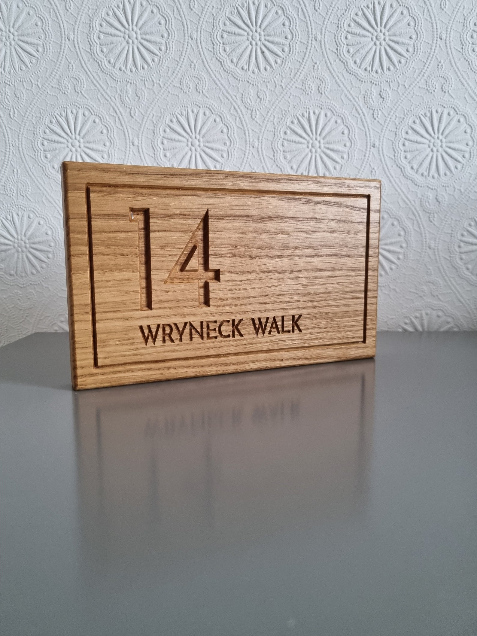 Solid Oak House Sign Plaque Handmade Personalised Road Name - Etsy UK