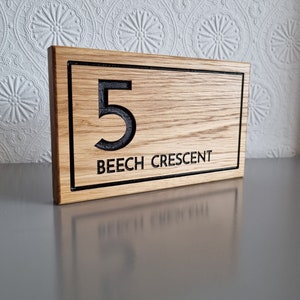 Solid Oak House Sign Plaque Handmade Personalised Road Name - Etsy UK