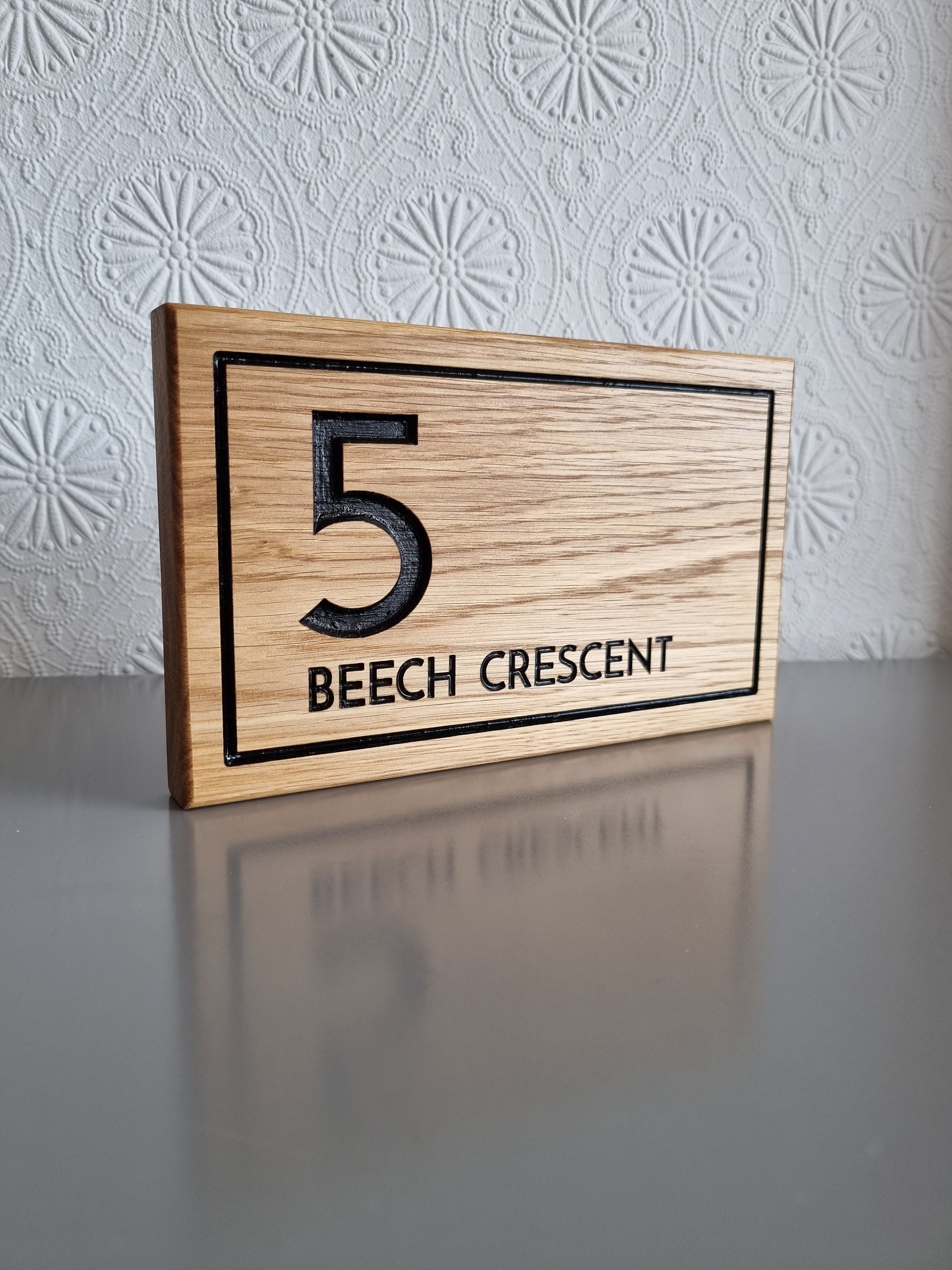 Solid Oak House Sign Plaque Handmade Personalised Road Name - Etsy UK