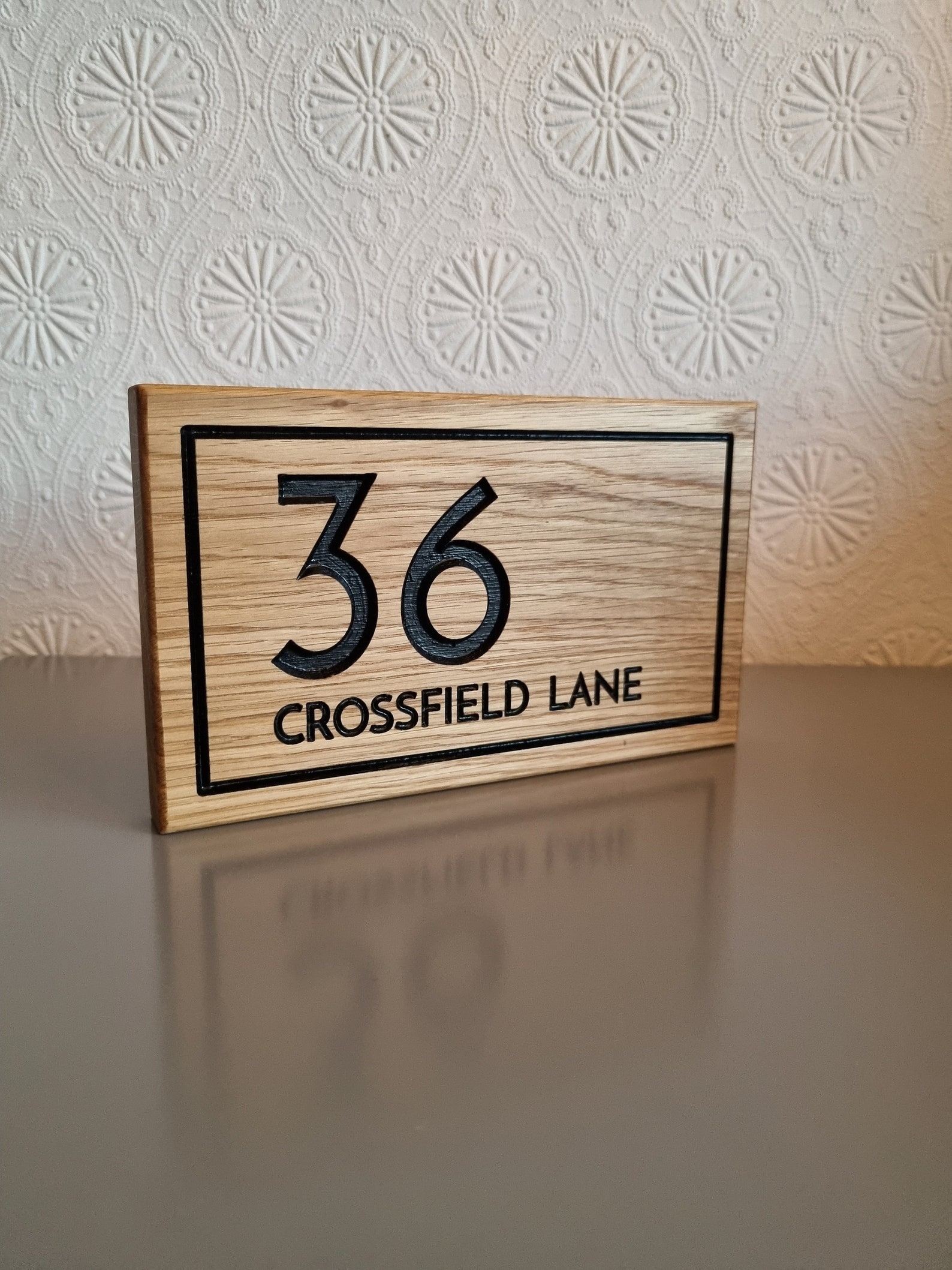 Solid Oak House Sign Plaque Handmade Personalised Road Name - Etsy UK