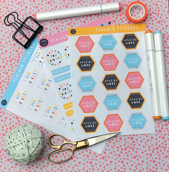 Teacher Reward Stickers. Amazing Work Sticker. Teacher | Etsy