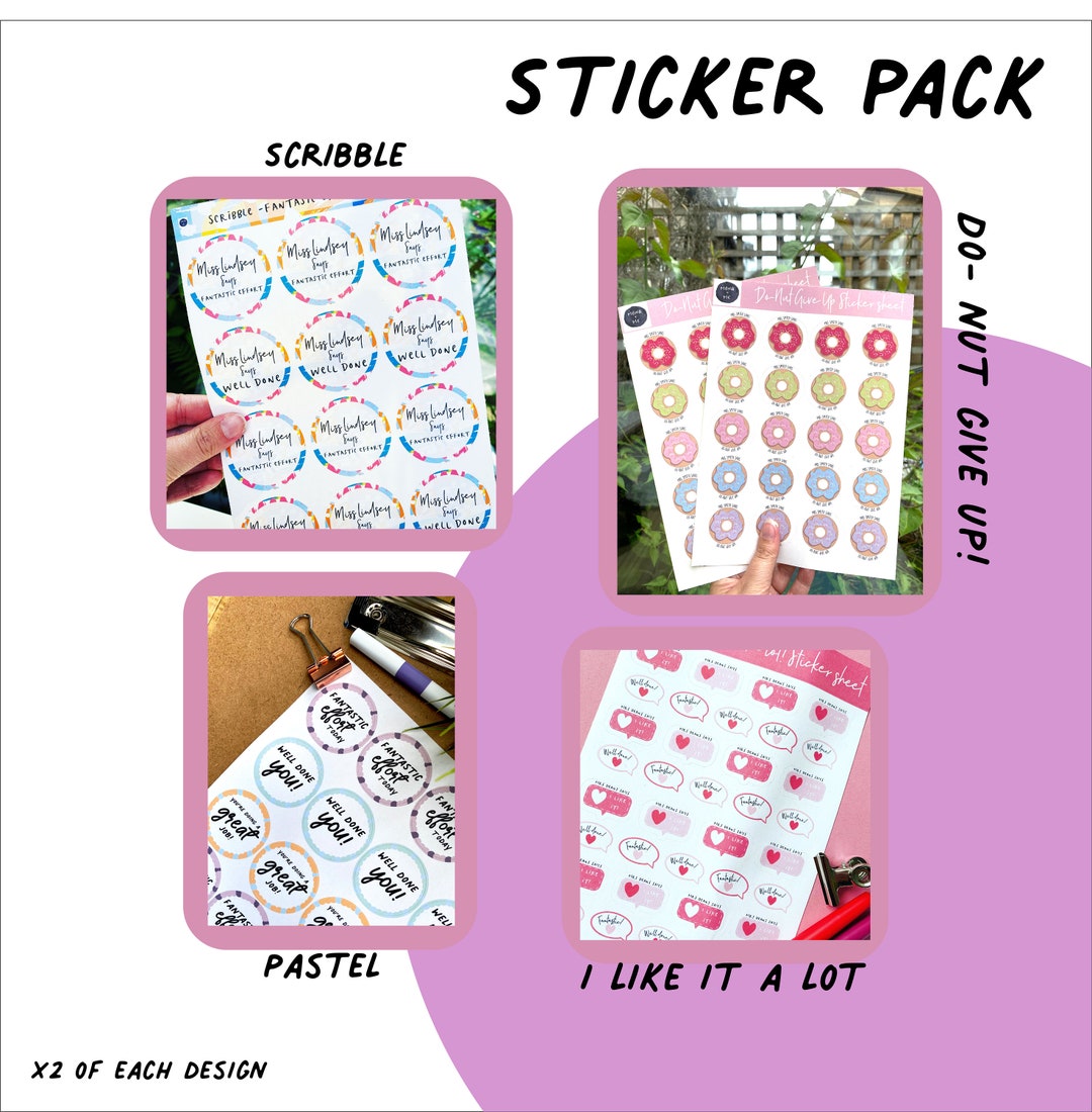 Personalised Teacher Sticker Pack. Teacher Stickers. Reward Stickers ...