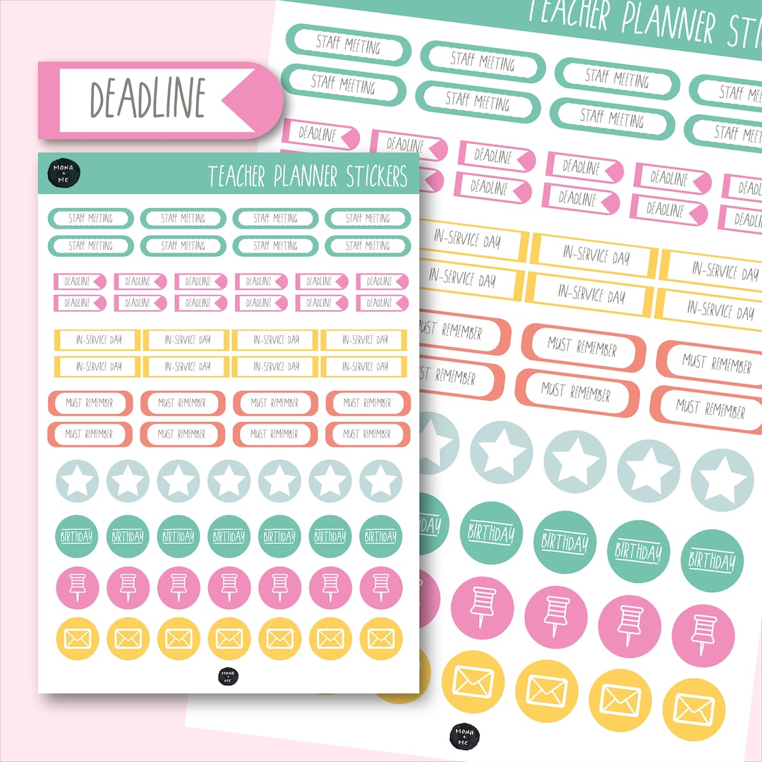 Teacher Planner Sticker. Teacher Diary Stickers. Teacher Stationery ...