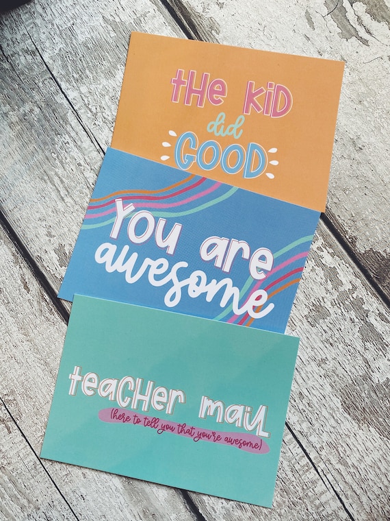 Teacher Positive Praise Postcards. Set of 30 Teacher Mail | Etsy