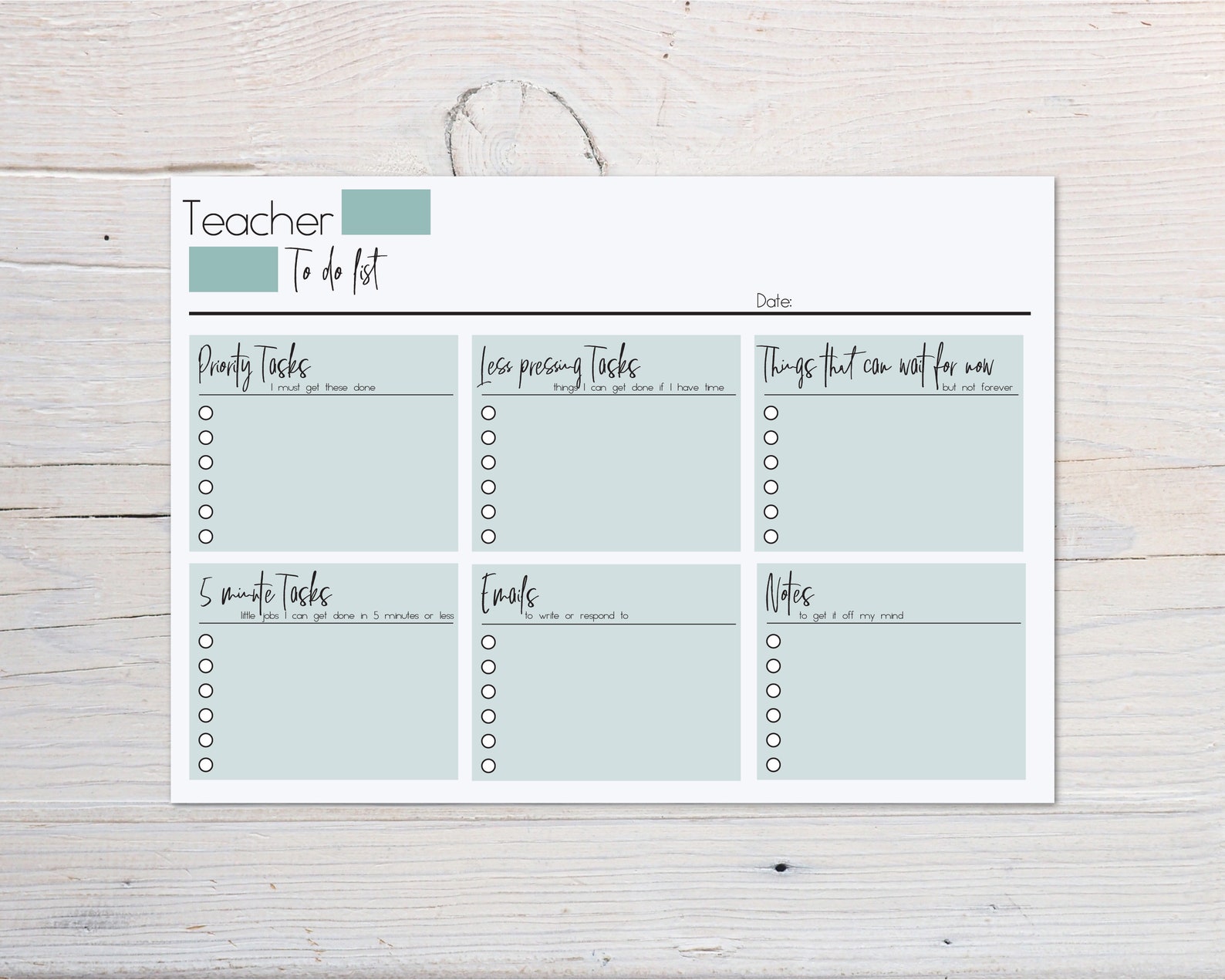 Printable Teachers' to Do List Teacher Planner Page A4 - Etsy