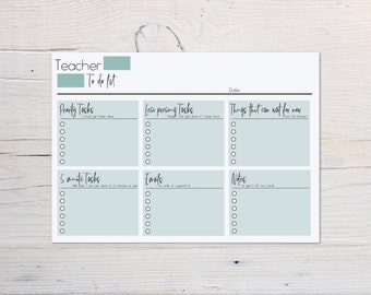Printable Teachers' to Do List Teacher Planner Page A4 - Etsy
