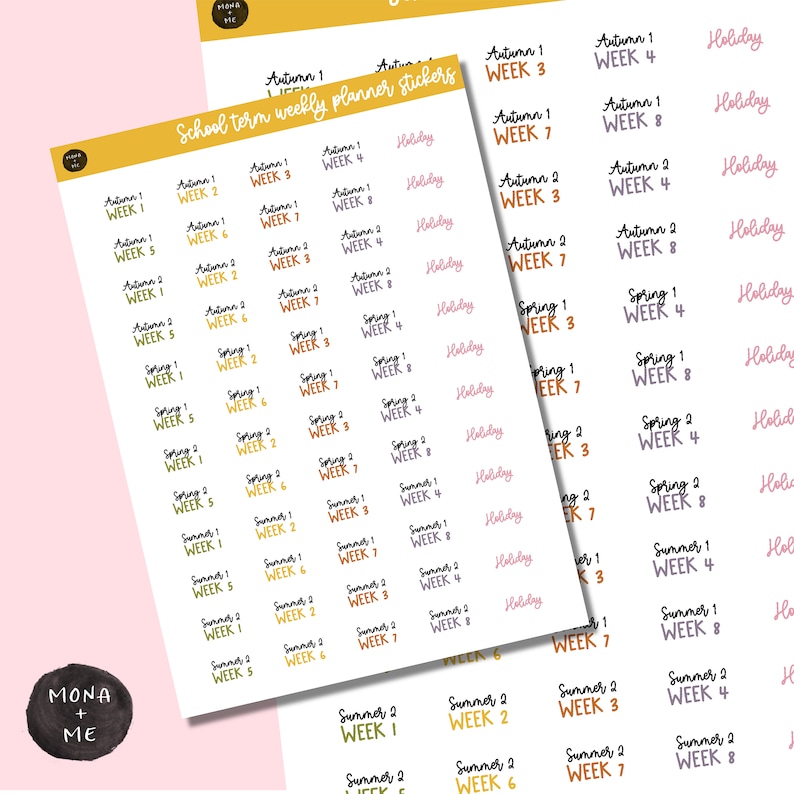 Termly Planner Stickers. School Term Planner Stickers. Teacher - Etsy UK