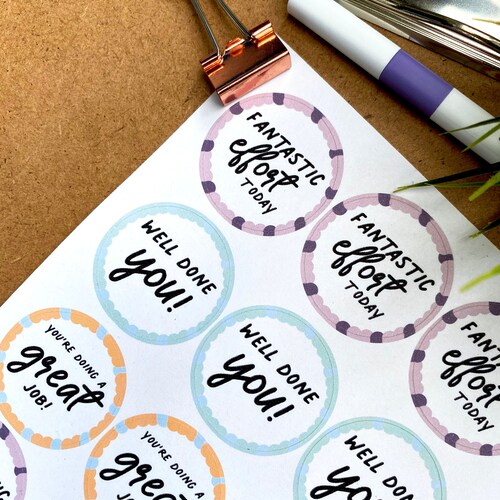 Teacher Reward Stickers. Well Done Sticker. Teacher - Etsy