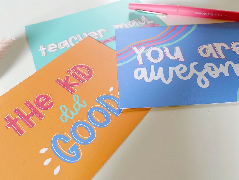 Teacher Positive Praise Postcards. Set of 30 Teacher Mail | Etsy