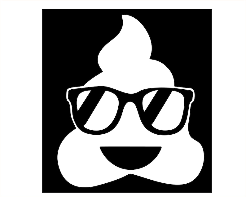 Sunglasses Poop Emoji Vinyl Decal Car Window Mirror Bumper | Etsy