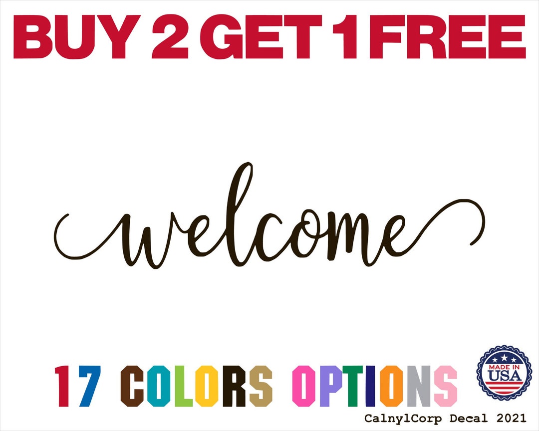Welcome Vinyl Decal, Front Door Welcome Decal, Door Decal, Wedding ...