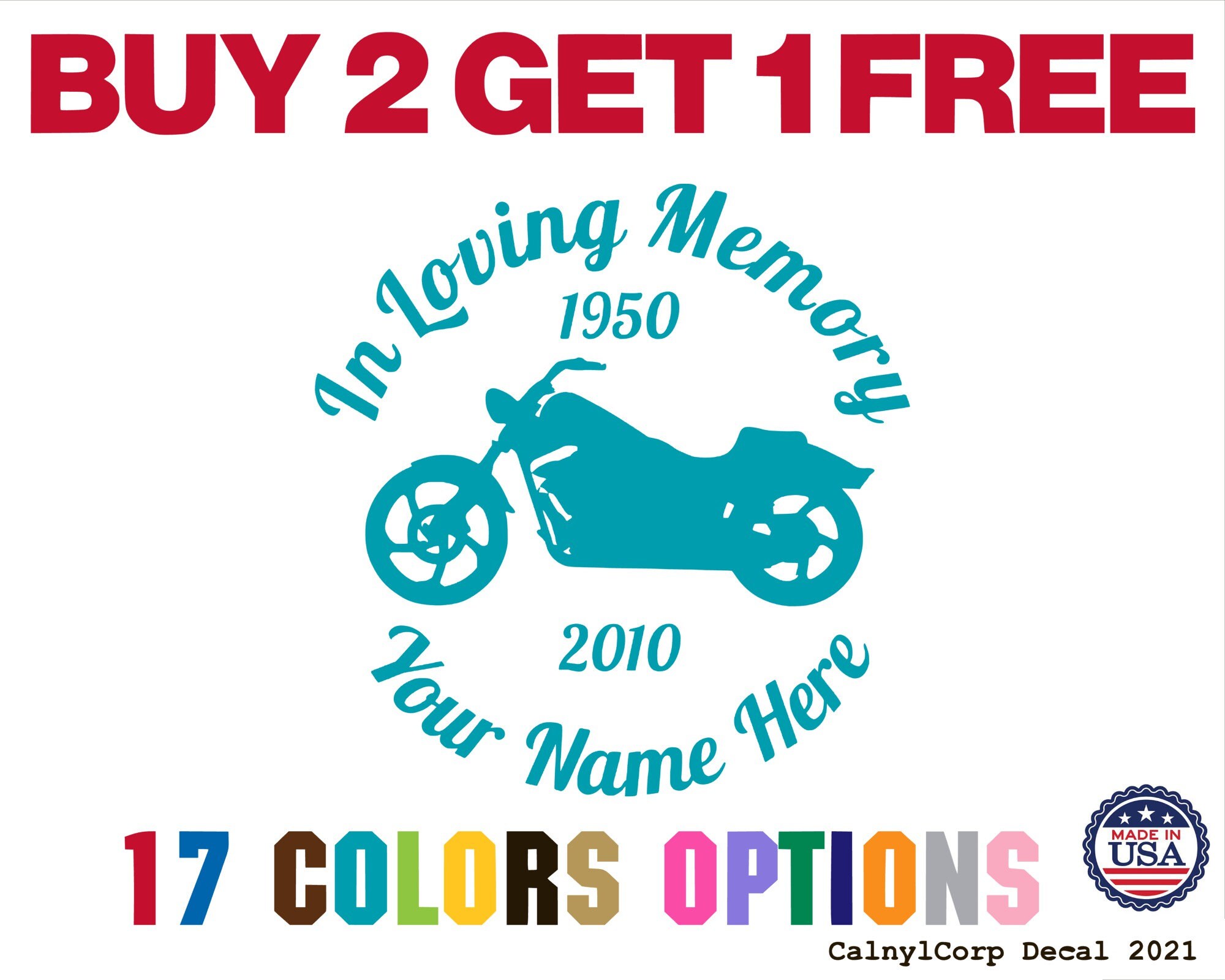 In Loving Memory Custom Motorcycle Premium Waterproof Vinyl Decal ...
