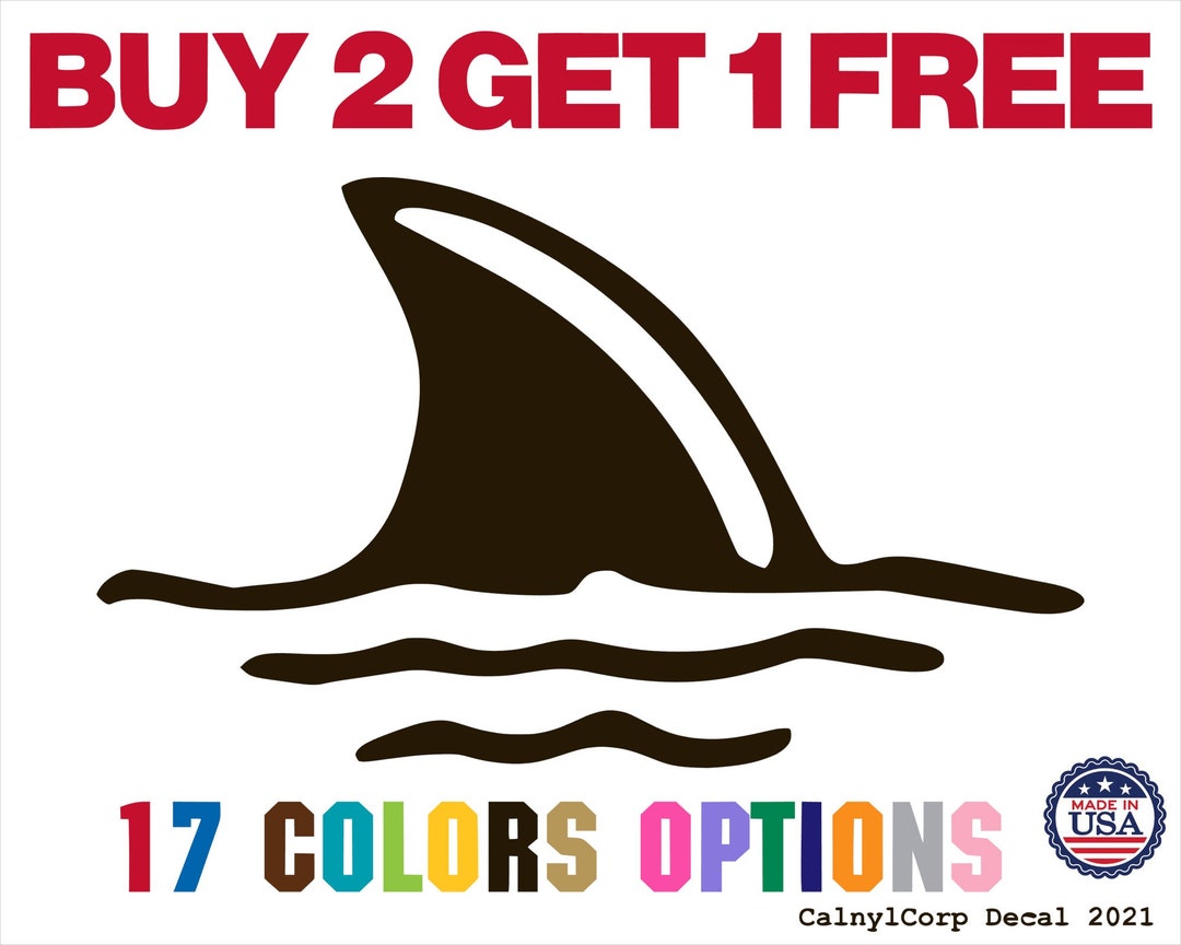 Shark Fin in Water Premium Waterproof Vinyl Decal Stickers for Laptop ...