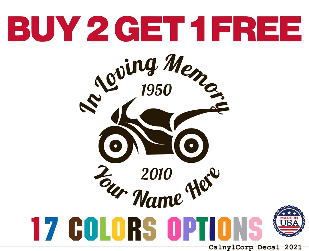 In Loving Memory Motorcycle Premium Waterproof Vinyl Decal Stickers for ...
