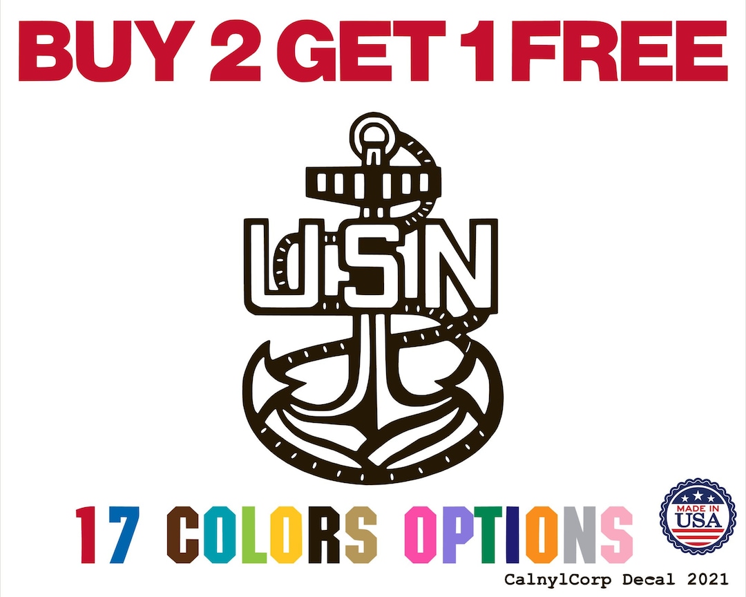 Us Navy Anchor Premium Waterproof Vinyl Decal Stickers for Laptop Phone ...