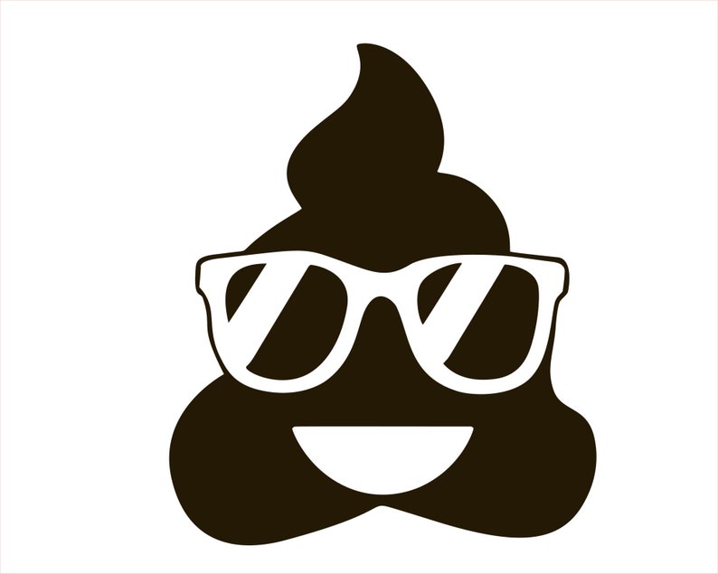 Sunglasses Poop Emoji Vinyl Decal Car Window, Mirror, Bumper, Laptop ...