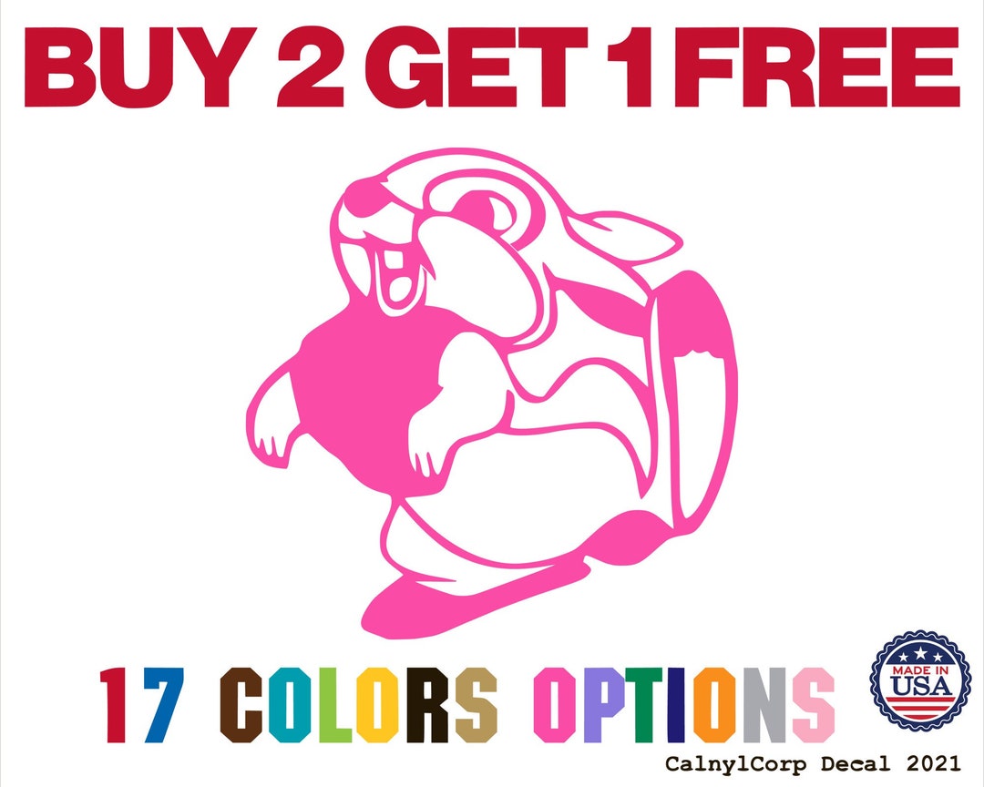 Thumper Rabbit Premium Waterproof Vinyl Decal Stickers for Laptop Phone ...