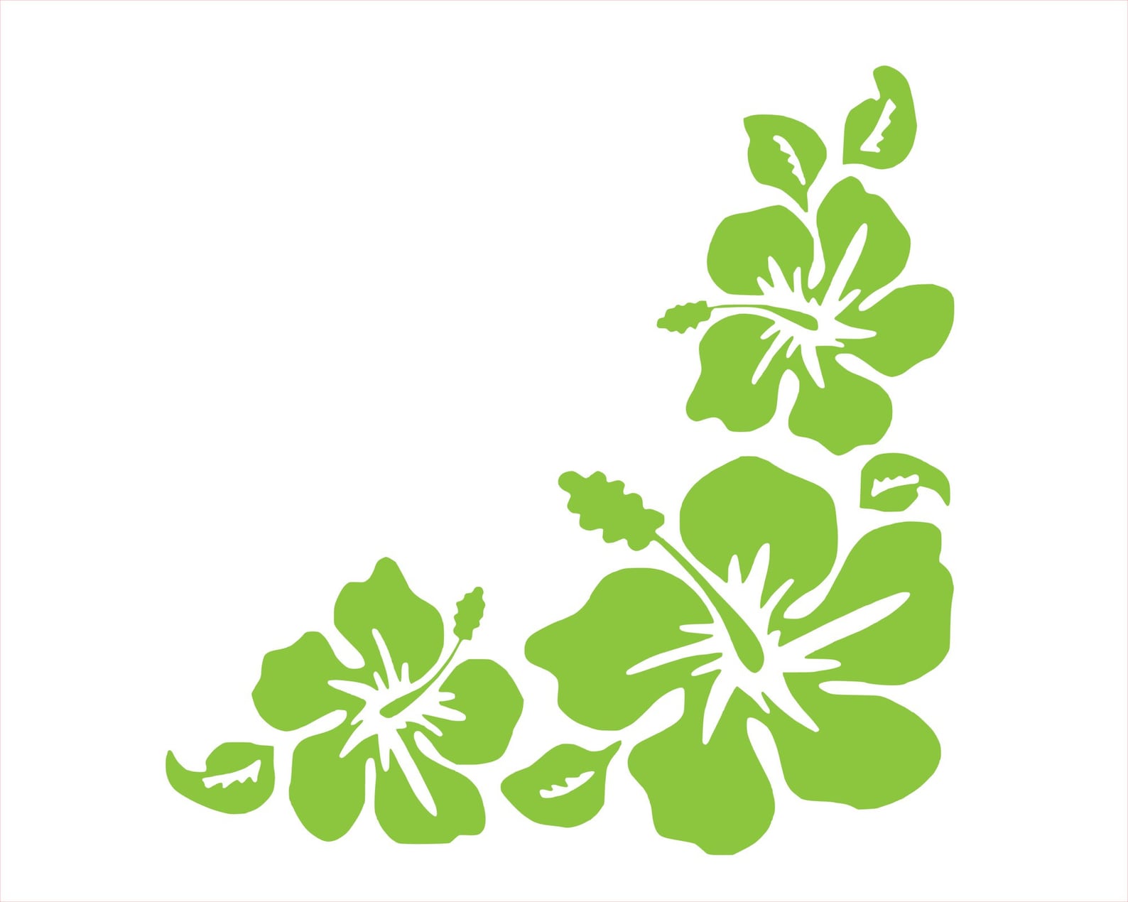 Hibiscus Corner Flower Premium Waterproof Vinyl Decal Stickers for ...