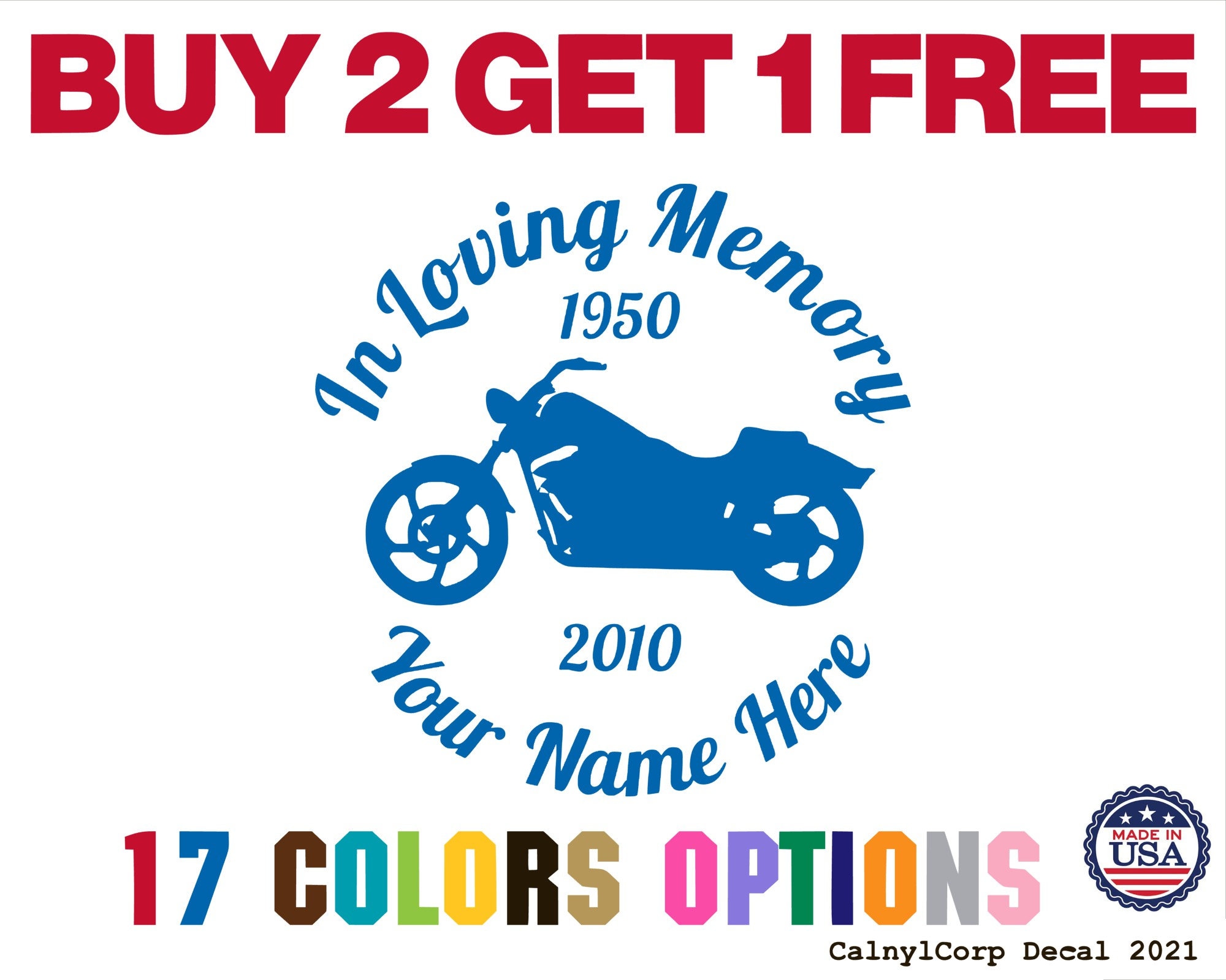In Loving Memory Custom Motorcycle Premium Waterproof Vinyl Decal ...