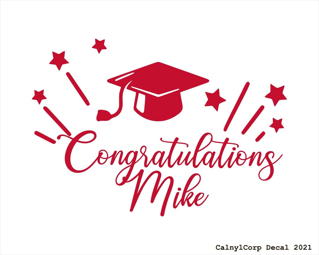 Graduation With Name Premium Waterproof Vinyl Decal Stickers for Laptop ...