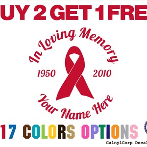 In Loving Memory Ribbon Premium Waterproof Vinyl Decal Stickers for ...