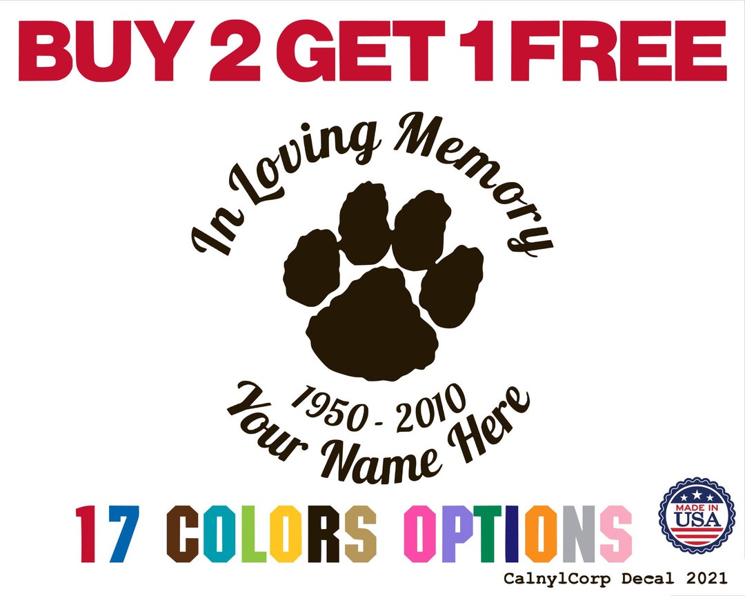 In Loving Memory Paw Premium Waterproof Vinyl Decal Stickers for Laptop ...