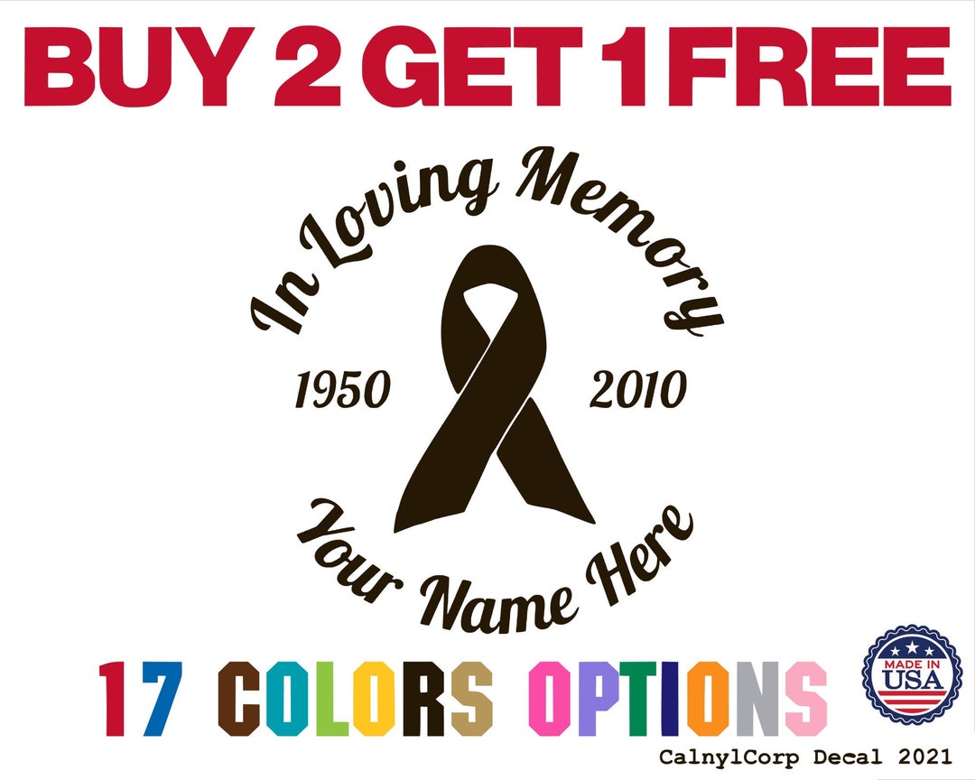 In Loving Memory Ribbon Premium Waterproof Vinyl Decal Stickers for ...