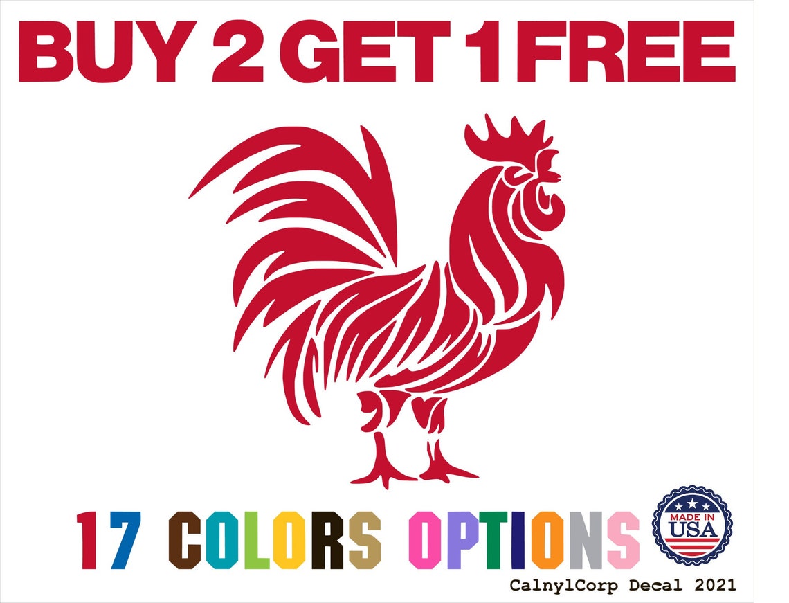 Cute Rooster Premium Waterproof Vinyl Decal Stickers for - Etsy