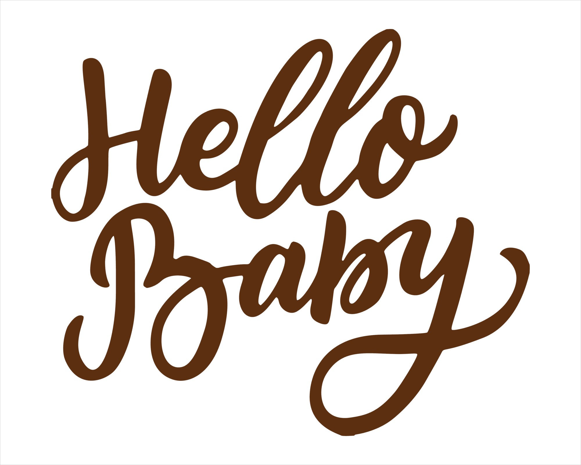 Hand Drawn Lettering Hello Baby Premium Waterproof Vinyl Decal | Etsy