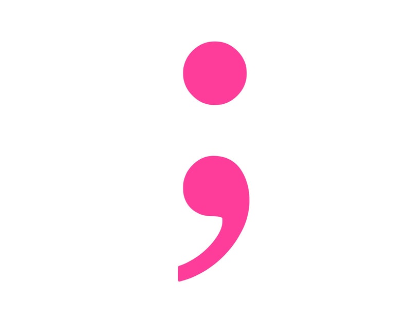 Semi Colon Vinyl Decal Car Window, Mirror, Bumper, Laptop, Windshield ...