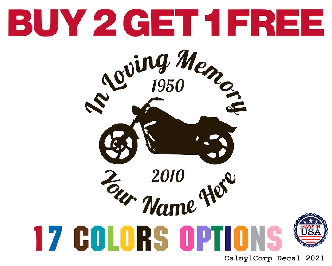 In Loving Memory Custom Motorcycle Premium Waterproof Vinyl Decal ...
