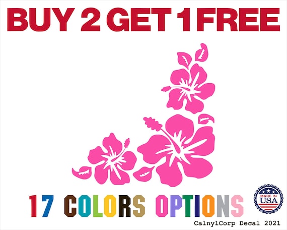 Hibiscus Corner Flower Premium Waterproof Vinyl Decal Stickers - Etsy