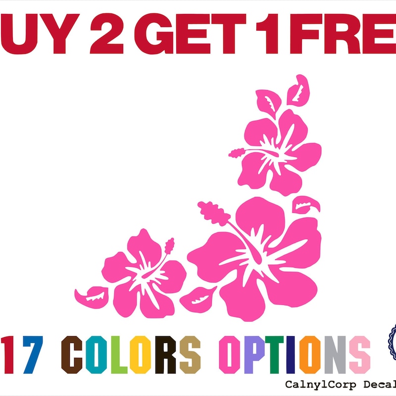Car Hibiscus Decals - Etsy