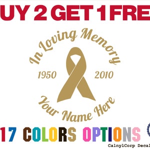 In Loving Memory Ribbon Premium Waterproof Vinyl Decal Stickers for ...