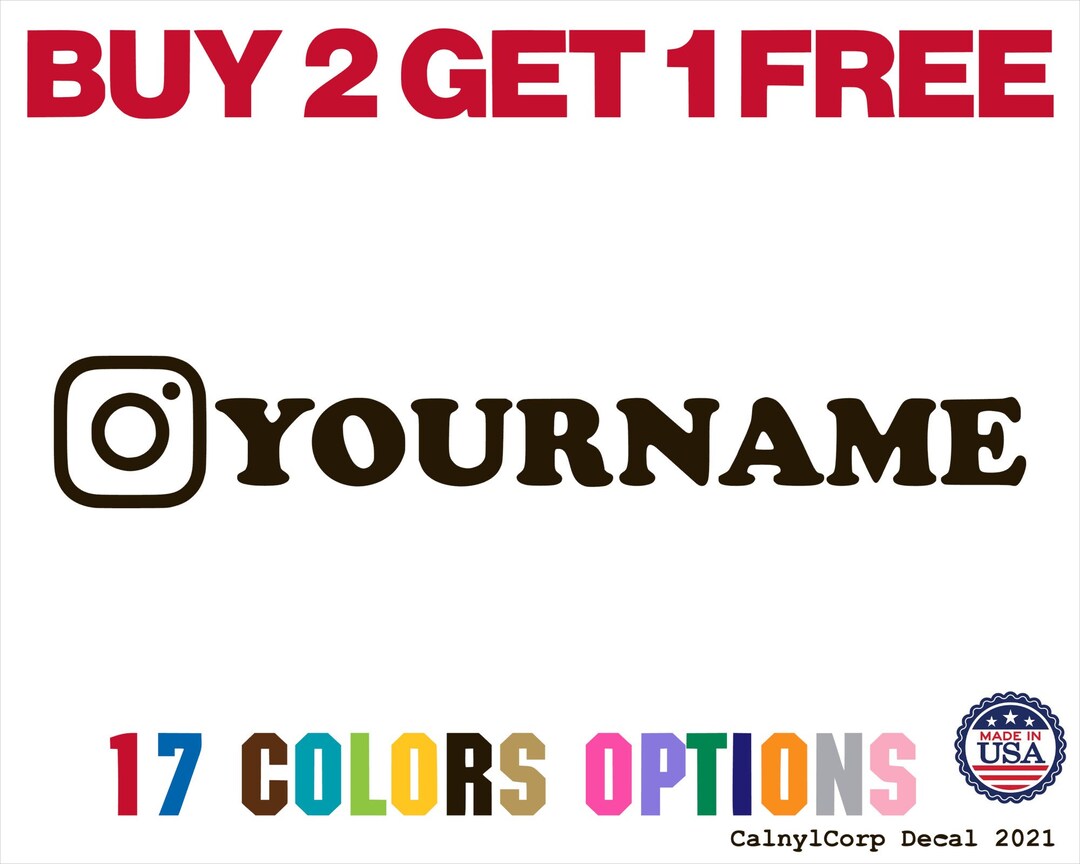 Custom Instagram Name Premium Waterproof Vinyl Decal Stickers for ...