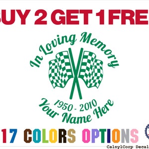 In Loving Memory Racing Flags Premium Waterproof Vinyl Decal Stickers ...