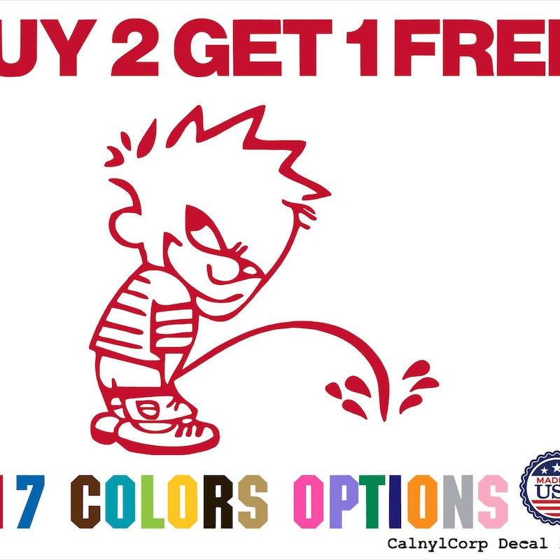 Calvin Pee on Decal - Etsy