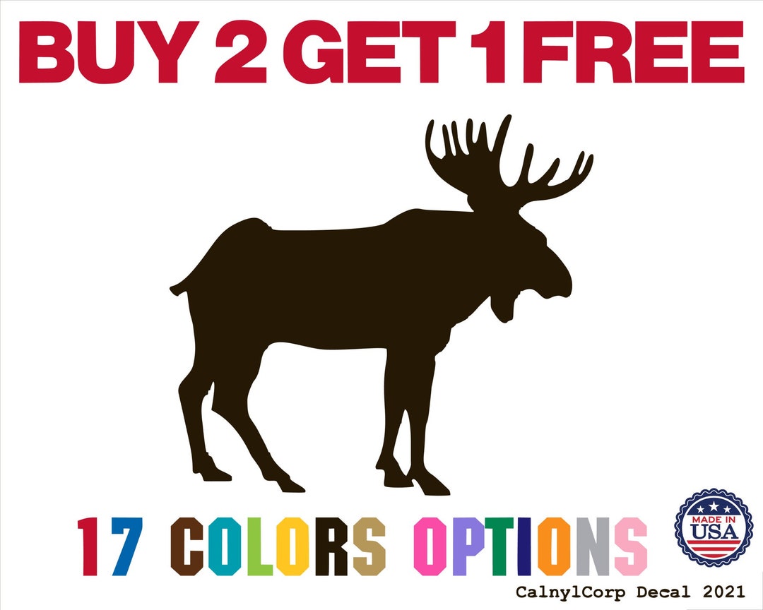 Moose Premium Waterproof Vinyl Decal Stickers for Laptop Phone Car ...