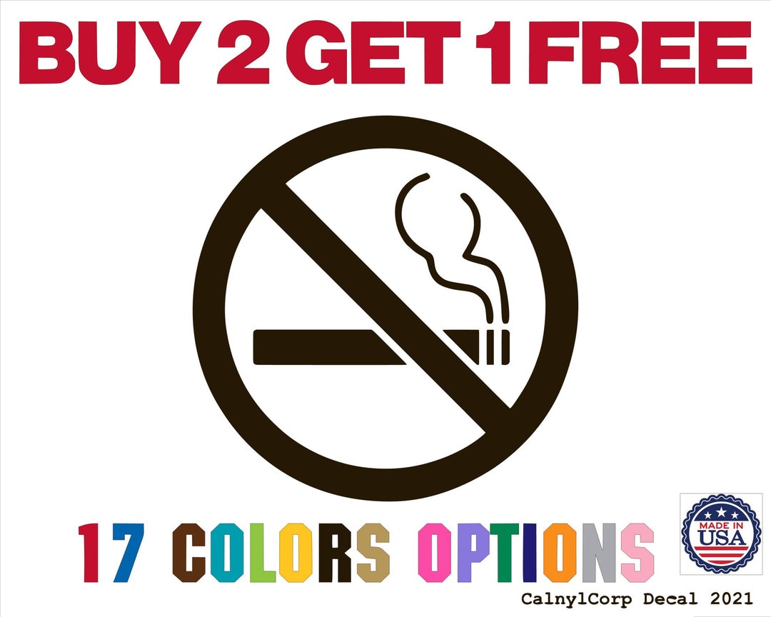 No Smoking Premium Waterproof Vinyl Decal Stickers for Laptop Phone Car ...