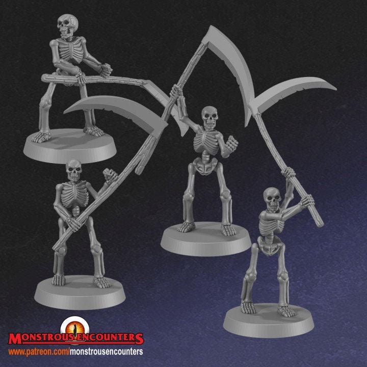 Skeletons with Scythes HeroQuest Monsters Retro Monsters | Etsy