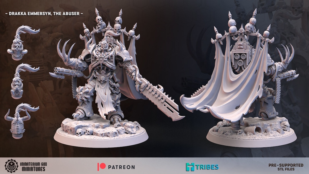 Drakka Emmersyn the Abuser + 60mm Custom Base | Chaotic Captain - Etsy