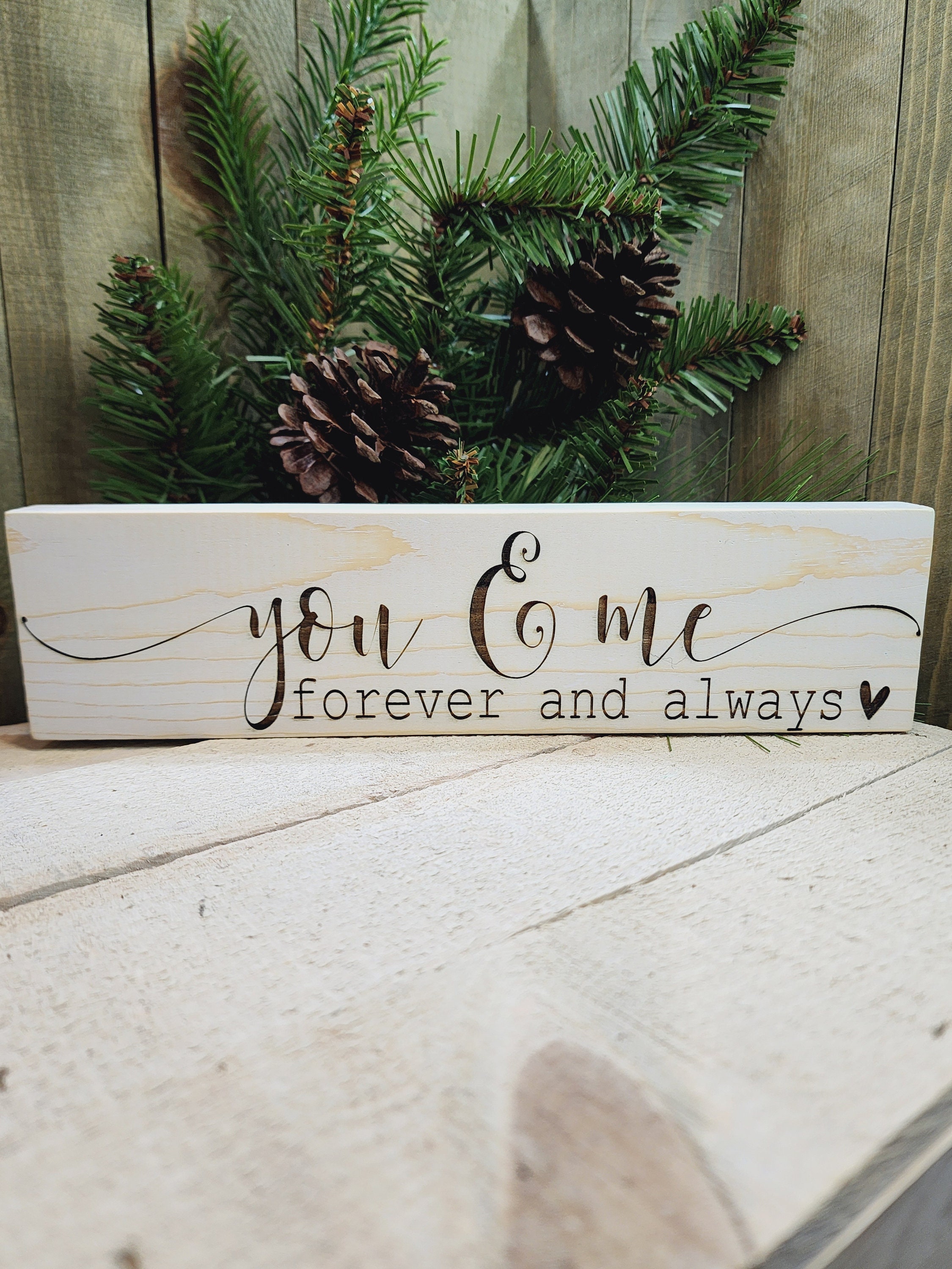 Handmade Laser Engraved You & Me Forever and Always Wood Sign, Home ...