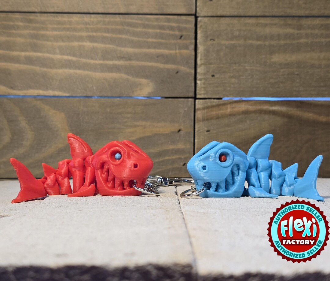 3D Printed Articulating Shark Skeleton Keychain, Gift for Her, Birthday ...