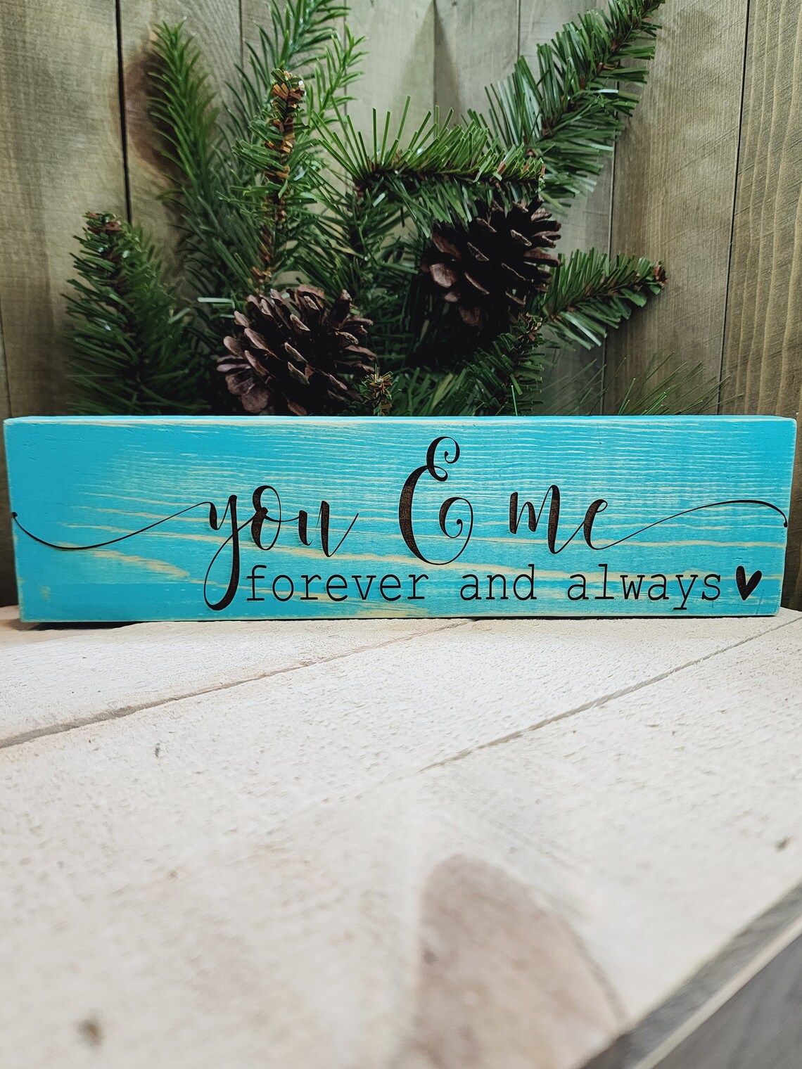 Handmade Laser Engraved You & Me Forever and Always Wood Sign, Home ...