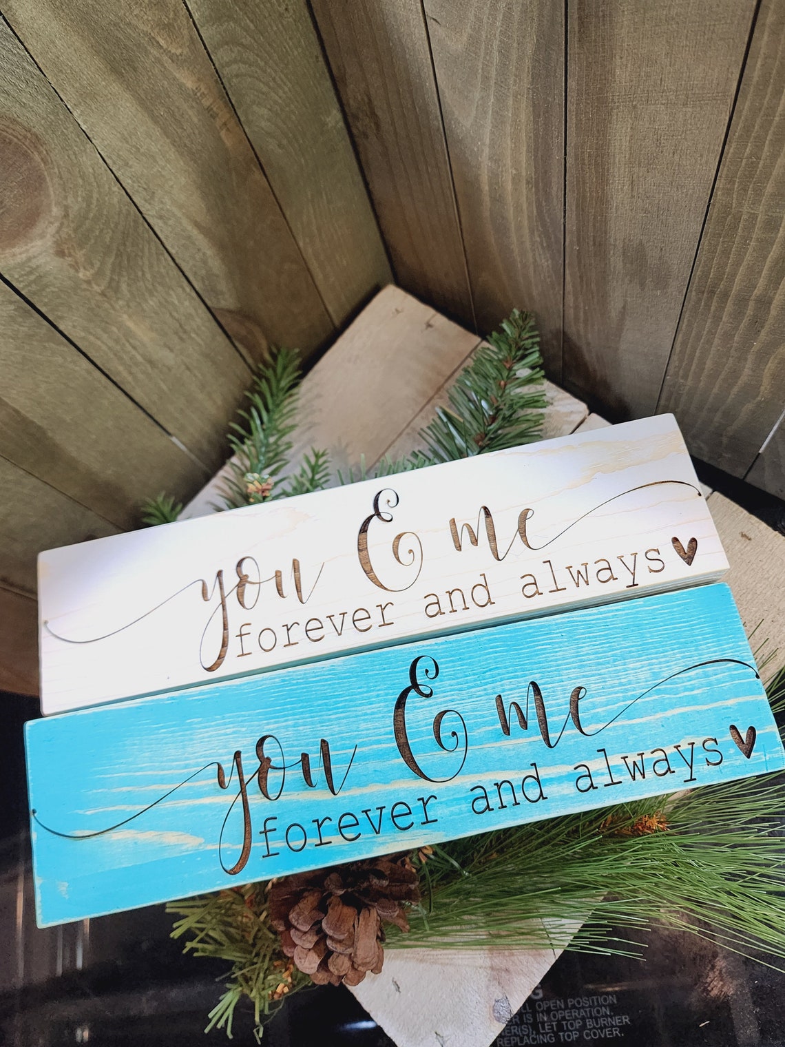 Handmade Laser Engraved You & Me Forever and Always Wood Sign, Home ...