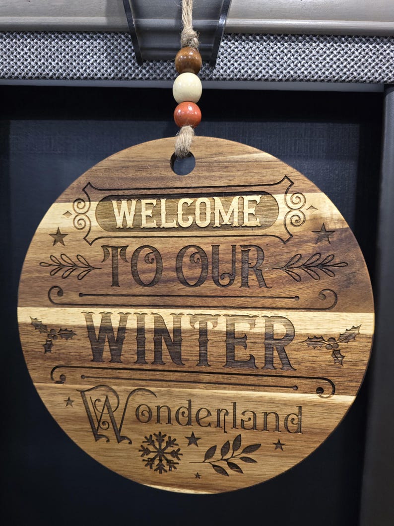 Engraved Acacia Wood Winter Wonderland Sign - Christmas Decor - Etsy